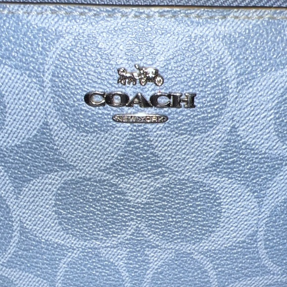Coach | Bags | Coach Light Blue Signature Wallet | Poshmark